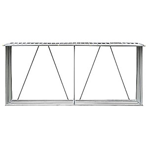ANNLERA Garden Log Storage Shed Galvanized Steel Outdoor Storage Shed Firewood Storage Backyard Shed Firewood Shed Outhouse Shed Galvanized Shed Outdoor Metal Shed 129.9"x33.1"x59.8" Gray