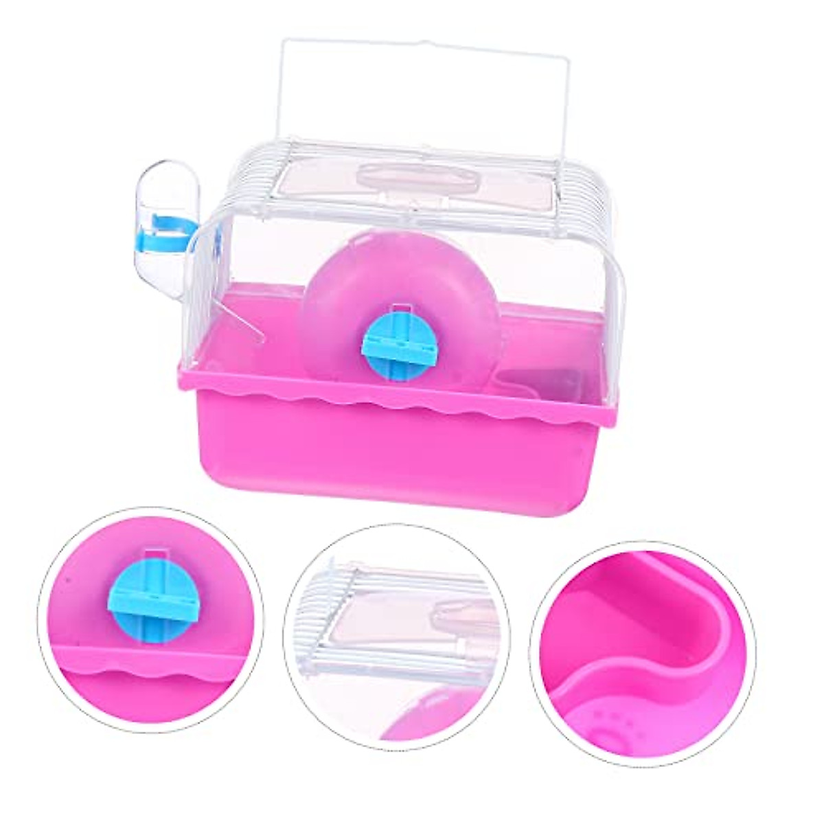 TEHAUX Hamster Starter Cage Hamster Cage Pet House Villa Cage for Small Pets Pet Supplies Transparent Pet Nest Hamster House Rosy Plastic Panel Pet Cage Pet Carrying Box Chinchilla Cage