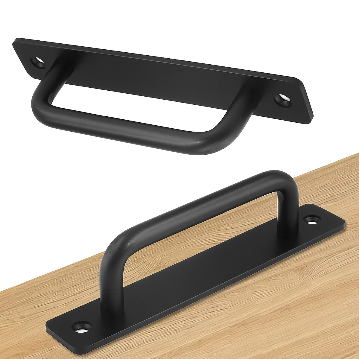 Cionyce 2 Pack Barn Door Pulls 5 inch Garage Handles Long Base Handle Pull for Shed, Gate with Mounting Screws(128mm,2 Pack)