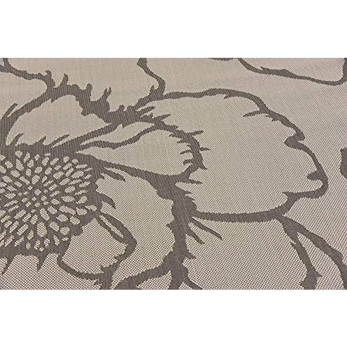 Unique Loom Outdoor Botanical Collection Area Rug - Rose (6' 1" Round, Gray/ Silver)