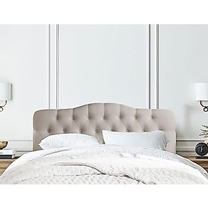Rosevera Darax Linen Upholstered Headboard-Modern-Adjustable Height-Button Tufting,King,Linen Beige