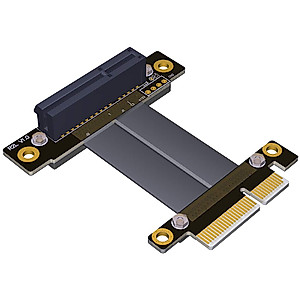 ADT-Link PCIe 3.0 x4 Extension Cable 32G/BPS PCI Express 4X Graphic SSD RAID Extender Conversion Riser Card Vertical 90 R22SL(20CM)
