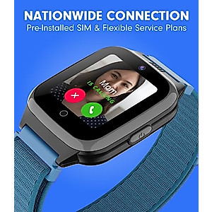 JrTrack 2 SE Smart Watch for Kids by Cosmo | 4G Phone Calling & Text Messaging | SIM Card & Flexible Data Plans | GPS Tracker Watch for Kids | Children’s Smartphone Alternative (Blue)