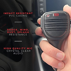 BTECH QHM22 Platinum Series IP54 Rainproof Shoulder Speaker Mic for BaoFeng, BTECH, Kenwood Radios