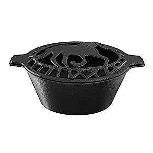 FireBeauty Woodstove Steamer Stove Humidifier Cast Iron Lattice Top Rust Resistant 2.3 Quart Capacity (horse)