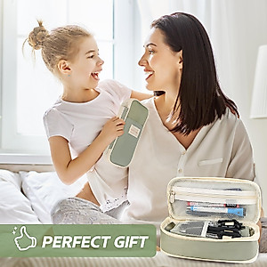 HESEE Pencil Case, Large Capacity Aesthetic Pencil Cases with Durable Zipper, Big Stationery Pencil Pouch for Women & Men, Adults Portable Storage Organizer Bag for College, office, Travel (Green)