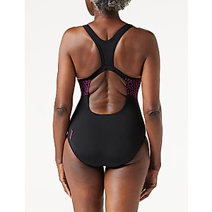 Speedo Boomstar Splice Flyback Swimsuit Black/Pink 34"