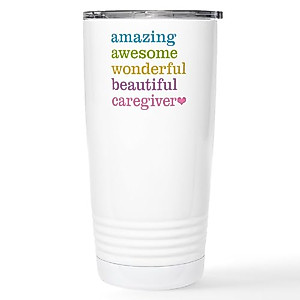 CafePress Amazing Caregiver Stainless Steel Travel Mug 20 oz. Insulated Stainless Steel Coffee Tumbler