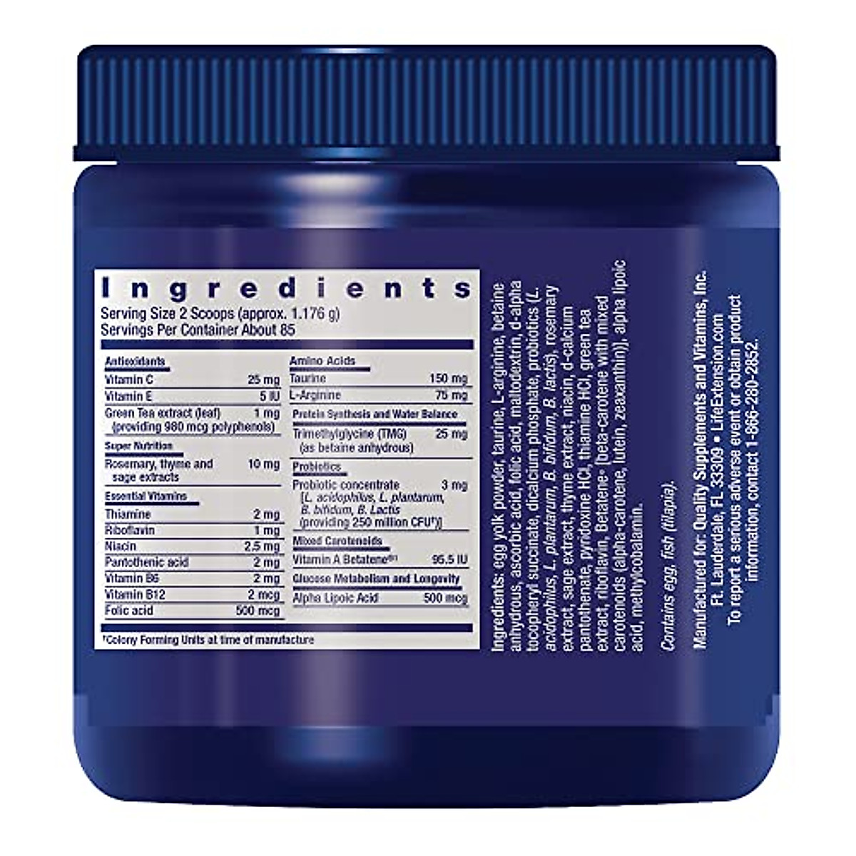 Life Extension Cat Mix – For Heart, Kidney & Pancreatic Function + Gut Health –with Vitamins & Essential Nutrients - Formula For Kitty - Gluten-Free, Non-GMO – Net Wt.100 Grams (85 Servings)