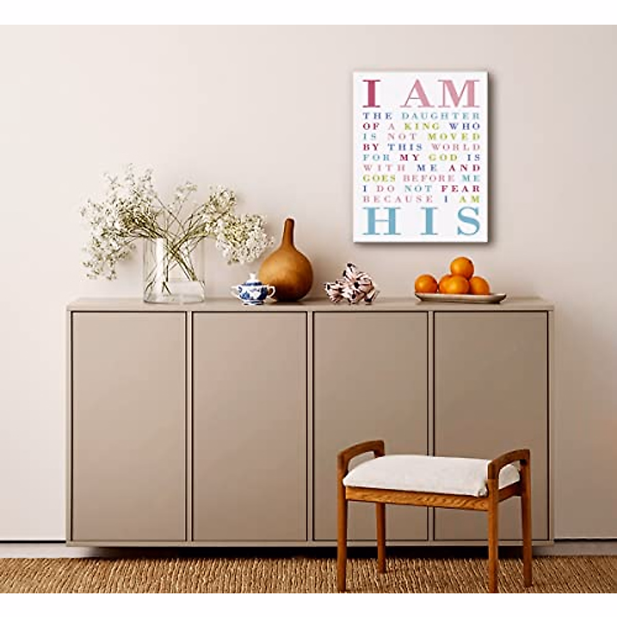 Religious Canvas Wall Art, Inspirational Quote Bible Verse Wall Art Canvas Prints Poster, Christian Scripture Print Decor for Girls Room, Bedroom, Gifts for Daughter Women Size 12x15