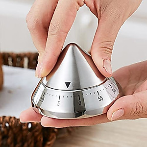 Kitchen Mechanical Timer ,Longben Stainless Steel Metal Mechanical Visual Countdown Cooking Timer with Loud Alarm for Kids Cooking Tools