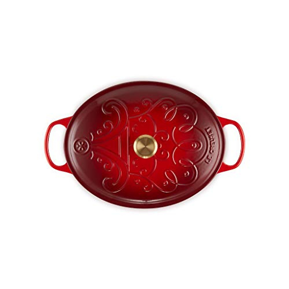 Le Creuset Enameled Cast Iron Noel Collection Signature Oval Dutch Oven, 6.75 qt., Applique w/Gold Knob