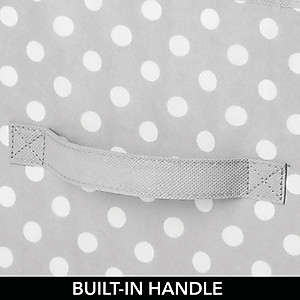 mDesign Soft Fabric Closet Storage Organizer Cube Bin Box, Handle - Storage for Baby Child/Kids Room, Nursery, Toy Room, Furniture Units, Shelf - 12.75" High - 2 Pack - Gray/White Polka Dots