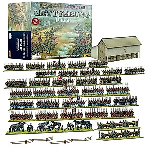 Wargames Delivered - Black Powder Epic Battles - American Civil War Gettysburg Battle Set 12.5mm Miniatures, 16 Regiments, 6 Dice, Digital Bundle, Flag - WW2 Action Figure Model Kit by Warlord Games