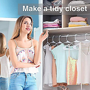 Pretigo Plastic Hangers Clothes Hangers Plastic -50 Pack-Clothing Hangers for Adult White Hangers Plastic Clothes Hanger with Notches Hangers for Clothing Suit…