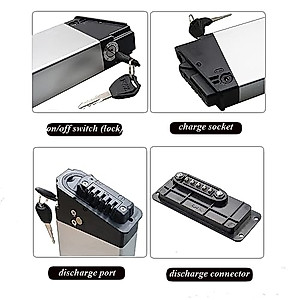 FREEDOH 48V E-Bike Battery 10.4Ah 12.8Ah 14Ah Removable Lithium Battery 48 Volt Folding Built-in Electric Bike Battery for 250W-700W Bike Motor with Charger,48v,10.4Ah