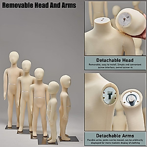 1-14 Years Mannequin Infants Toddlers Kids Youth Dress Manikin for Store Display, Sewing Projects, Cosplay Props, Pinable Dressmaker Dummy, PU Foam Body ( Size : 2 Years-78cm/30.7inch H )