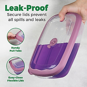 Tribello Plastic Food Storage Containers With Lids - 53 Oz Airtight Container Box For Food Storage, Meal Prep, Freezer, Microwave And Dishwasher Safe, Steam Vent Lids, BPA-Free - 3 Pack