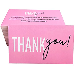 RXBC2011 Thank You for your support Cards Handwritten Lettering Design Thank you small business card Pakc of 100