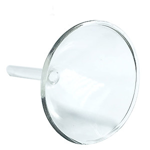 2pcs Glass Funnel Lab Glass Funnels 60mm Diameter,100mm Length Plain Stem Best for Laboratory