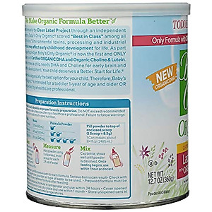 Baby's Only Toddler Formula, Lactose Relief, Organic, 12.7-Ounce Can