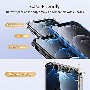 UNBREAKcable Shatterproof Tempered Glass Screen Protector for iPhone 12/12 Pro [2-Pack] [99.99% HD Clear] [Easy Installation Frame] [9H Hardness] [Full Coverage] [Bubble Free] for Apple 6.1''