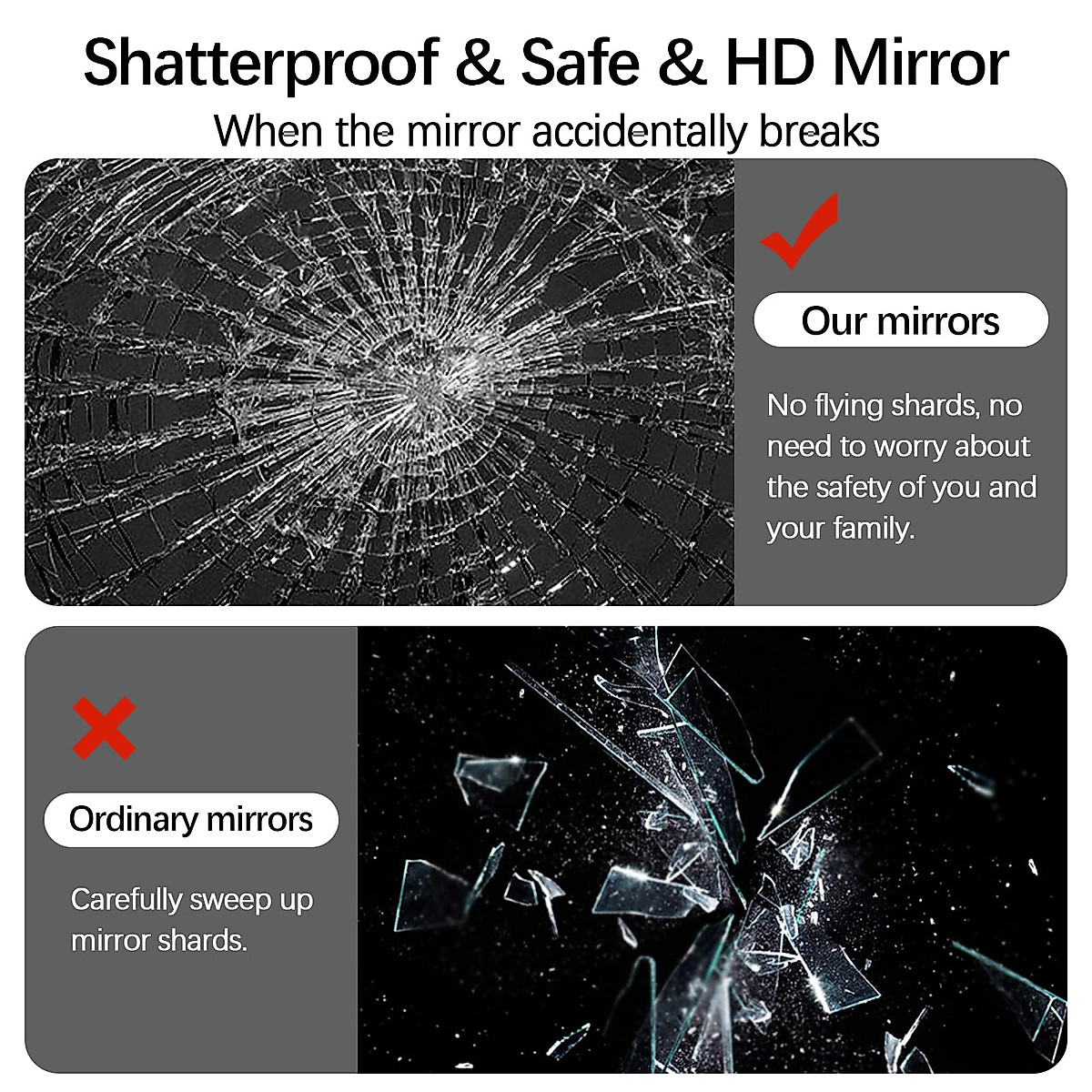 Niccy LED Bathroom Mirror, 30"x22" Rectangle Wall Mounted Vanity Mirrors with Metal Frame, Anti Fog Dimmable Smart Mirror for Bathroom/Bedroom/Livingroom/Entryway(Horizontal or Vertical),Black