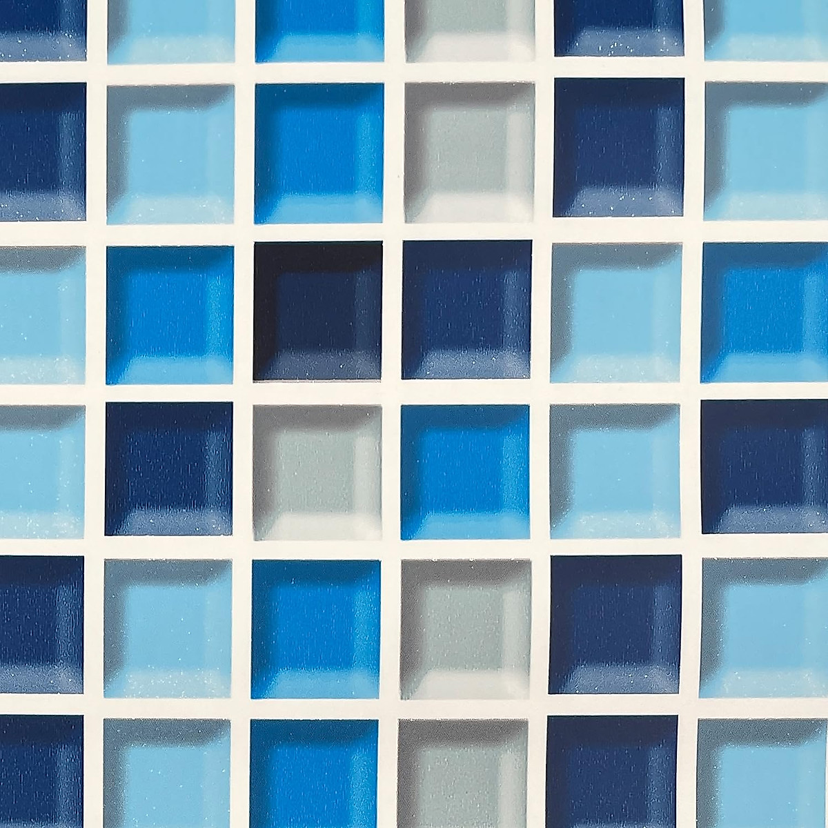 Yifely Royal Blue Mosaic Kitchen Cupboard Decor Paper Self-Adhesive Shelf Liner Countertop Sticker 17.7 Inch by 9.8 Feet