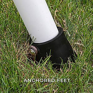 Backyard Discover Big Brutus Metal Swing Set, 10 Ft Tall, 2 Belt Swings, Trapeze Bar, Heavy Duty, Thick, Powder Coated Steel, Weather Resistant, Easy to Assemble