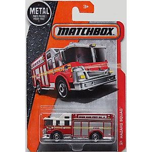 Matchbox 2016 MBX Heroic Rescue Hazard Squad Fire Engine Fire Truck Red FDNY High Rise