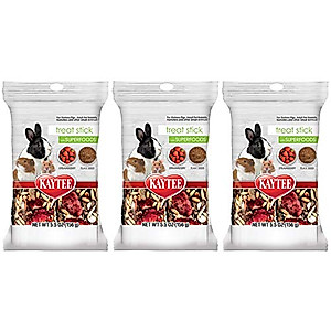 Kaytee 6 Pack of Small Pet Treat Sticks with Superfoods, 2.75 Ounces Each, Strawberry and Flax Seed Flavor for Guinea Pigs, Adult Pet Rabbits, Hamsters and Other Small Animals