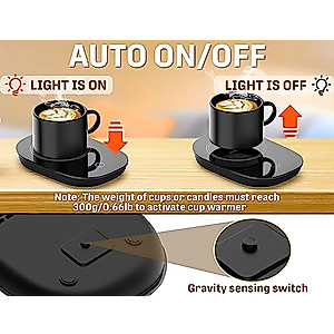Coffee Mug Warmer, Candle Warmer, Gravity-Induction Coffee Warmer for Desk Auto Shut Off/On, Candle Wax Cup Warmer Fits Most Cups & Jar Candles, Heated Mug Heater for Coffee and Tea, Coffee Gifts