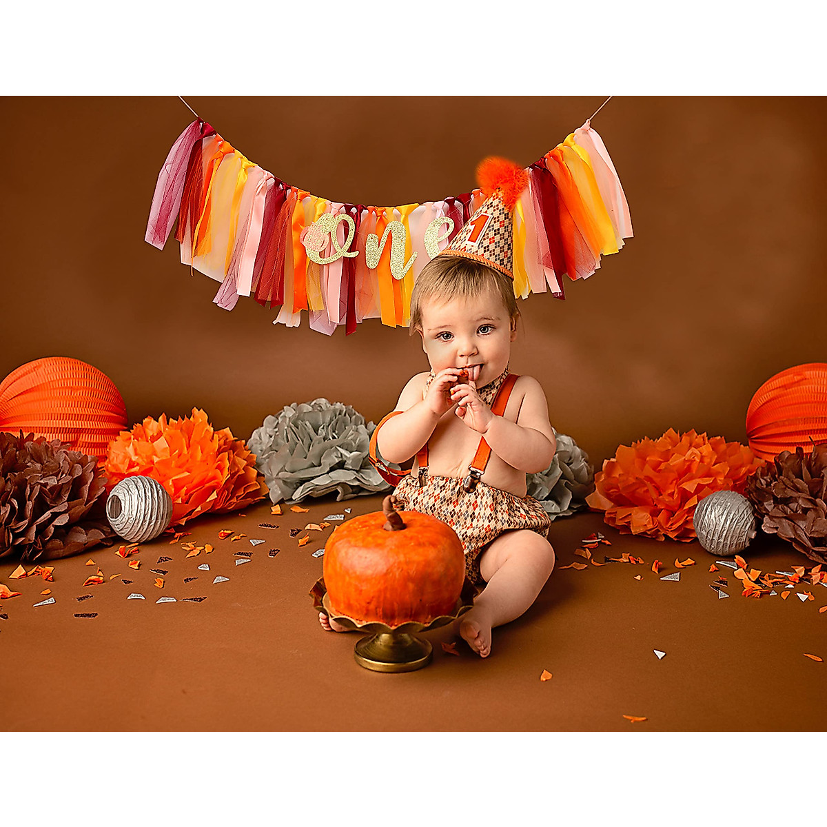 Little Pumpkin 1st Birthday High Chair Banner-Birthday High Chair Ballet Banner, Halloween Birthday Banner, Party Decorations (Little Pumpkin)