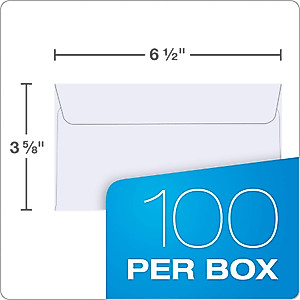 Quality Park #6 3/4 Self-Seal Security Envelopes, Security Tint and Pattern, Redi-Strip Closure, 24-lb White Wove, 3-5/8 x 6-1/2, 100/Box (QUA10417)