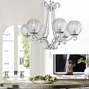 2 Pack Seeded Clear Glass Globe Lamp Shades, Replacement Lampshade Covers for Light Fixture Wall Sconces Pendant Lighting Vanity Light Table Floor Lamp,1.65"Fitter, 5.9"Diameter