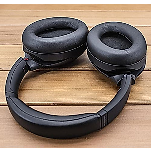 LTYIVABHTTW WH-1000XM4 Earpads - Compatible with WH-1000XM4 WH1000XM4, Ear Cushion with Soft Memory Foam (WH1000XM4 Black Protein Leather)