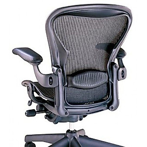 Herman Miller Aeron Size B Office Chair | Adjustable Arms | Rear Tilt Limiter | Lumbar Support Pad ( Renewed)