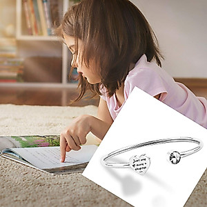 PLITI Bookworm Gift Just One More Chapter Open Cuff Bangle Book Lover Reader Librarian Teacher Jewelry Gift (Just One More Chapter Bracelet)