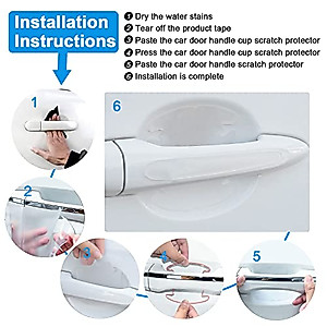 Car Door Handle Scratch Protector, Transparent Universal Car Door Handle Cup Protector Film Waterproof Anti-Scratch Car Decals, Suitable for Cars, Trucks, SUVs (12 Pieces)