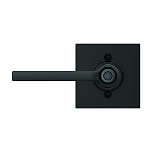 SCHLAGE F40 LAT 622 COL Latitude Lever with Collins Trim Bed & Bath Privacy Door Lock, Matte Black