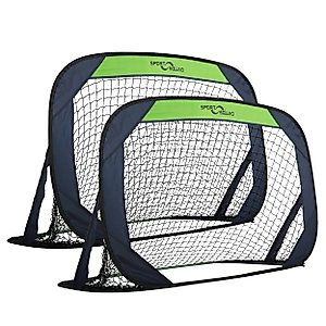 Sport Squad Portable Soccer Goal Net Set - Set of Two 4' Pop Up Training Soccer Goals with Compact Carrying Case - Easy Assembly and Compact Storage - Great for Kids and Adults