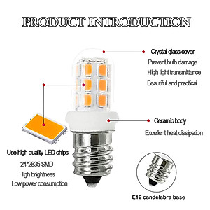 ZSSXOLED C7 E12 LED Bulbs Salt Lamp Light Bulb Replacement for 15W Himalayan Salt Lamps, Night Light Bulbs, Chandeliers, C7 LED Bulbs, 3000K 2Pack
