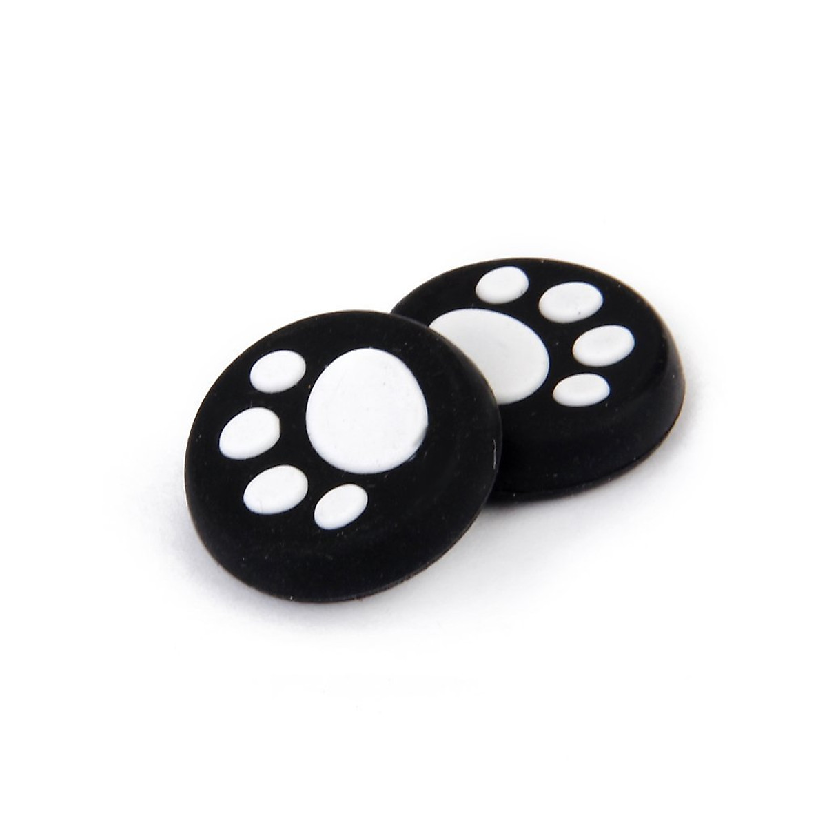 Ambertown Analog Silicone Thumb Stick Grips Cap Joystick ThumbSticks Caps Cover for PS4 PS3 Xbox One Xbox 360 PS2 Game Controllers (2 x White Cat Dog Paw)