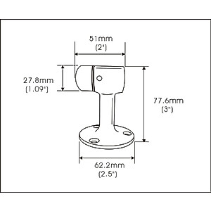 QCAA Solid Brass Door Stop, 3", Matte Black, Made in Taiwan, 1 Pack