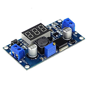 QEBIDUM 2 Pack LM2596 Buck Converter, Switching Regulator Module DC to DC Voltage Step Down Synchronous Adjustable 36V 24V to 12V 5V DIY LM2596S Power Supply Stabilizer Circuit with LED Display