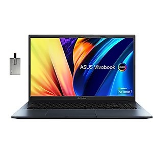 ASUS 2022 VivoBook Pro 15 15.6" 2.5K 120Hz Business Laptop, AMD Ryzen 7 6800H, NVIDIA GeForce RTX 3050, Backlit Keyboard, Win 11, Blue, 32GB Snowbell USB Card, (16GB LPDDR5 | 1TB PCIe SSD)