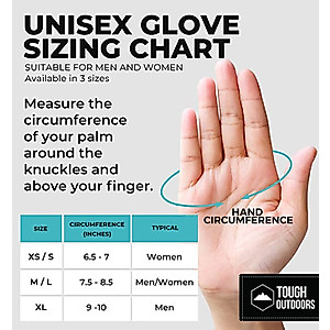 Tough Outdoors Running Gloves with Touch Screen - Black Winter Glove Liners for Texting, Cycling, Driving for Men & Women - Thin, Lightweight & Warm Cold Weather Thermal Sports Gloves