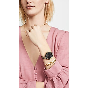 Kate Spade New York Women's Park Row Black and Gold Leopard Silicone Band Watch (Model: KSW1485)