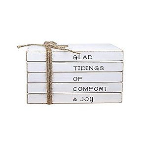 No/Brand Collective Home-Decorative Book Stack,Rustic Christmas Book Stack