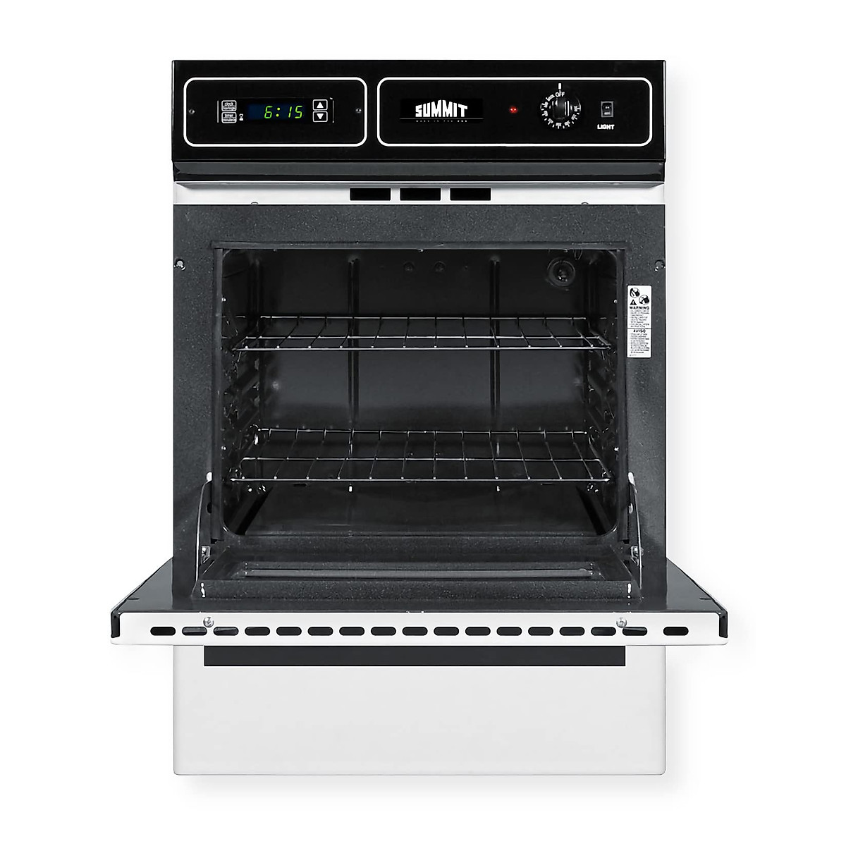 Summit Appliance WTM7212KW 24" Wide Gas Wall Oven with Electronic Ignition, Digital Clock/Timer, Interior Light, Lower Broiler Compartment